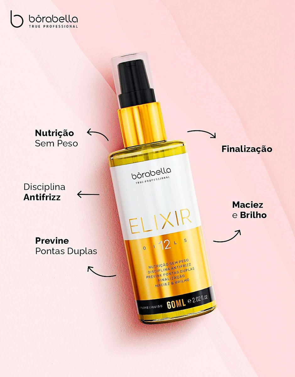 Óleos Reparador Elixir 12 Protetor Finalizador Borabella 60ml – Tpm de ...